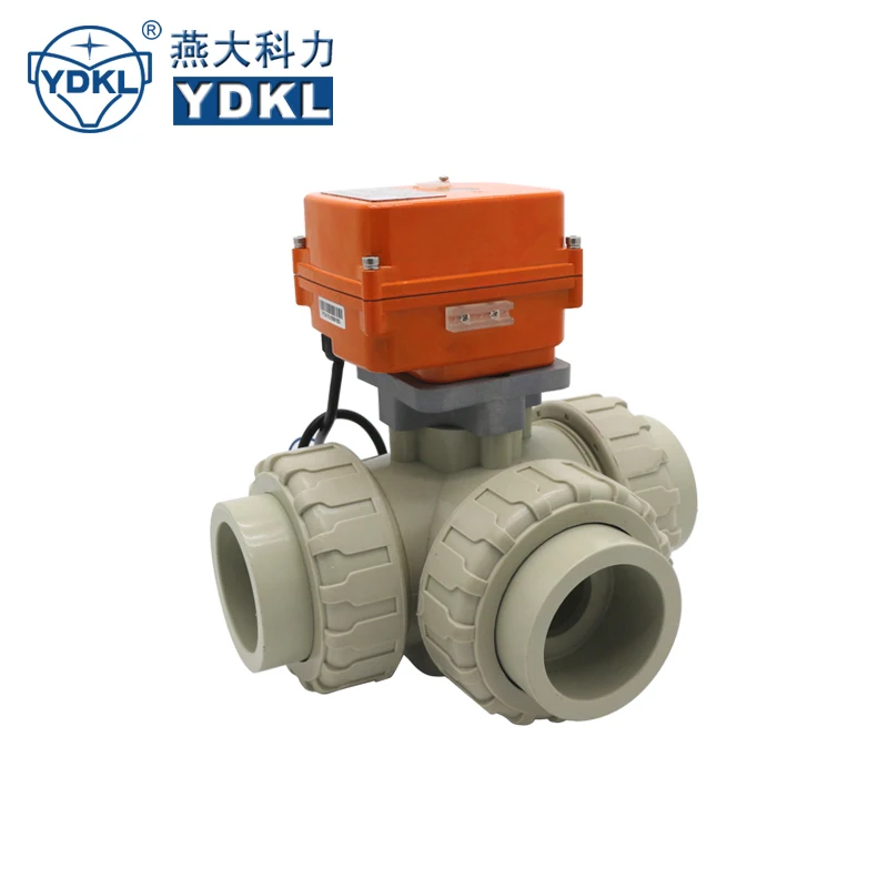 Double Union 3 Way L Port Upvc 220v Electric Water Diverter Valve - Buy ...