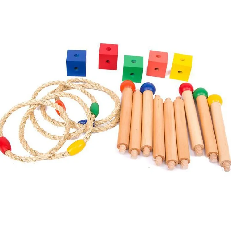 Wooden Ring Toss Game Toy for Children - Fun & Education
