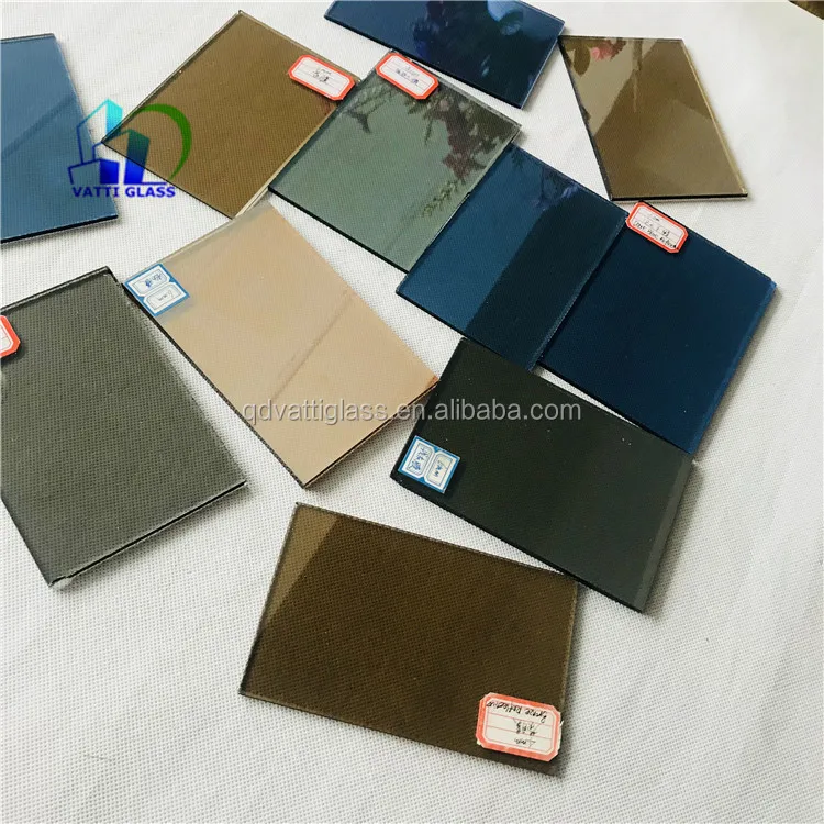 Blue Green Dark Brown Reflective Tempered Glass - Durable Coated Glass ...