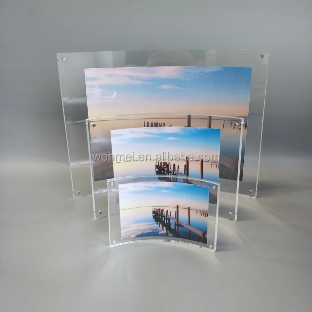 High Polished Acrylic Curved Picture Photo Frame 4 X 6