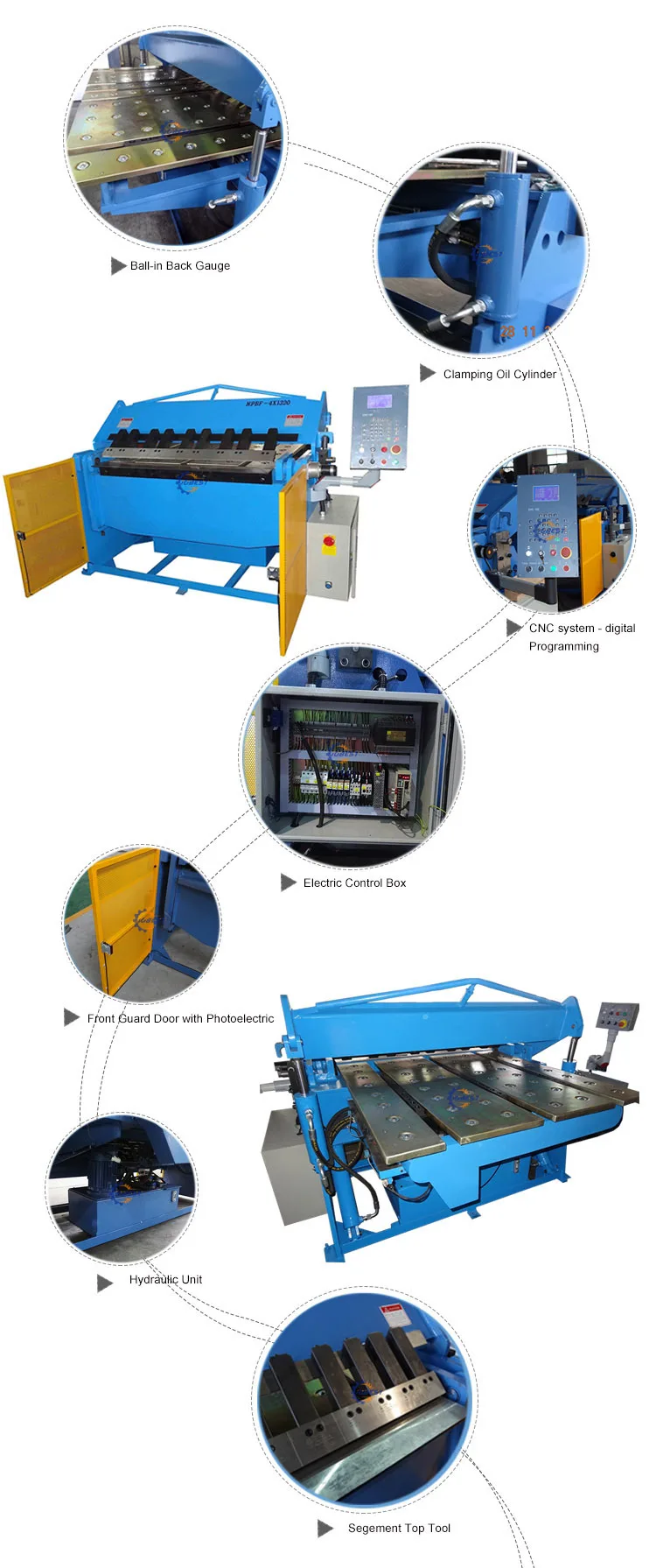 3*2500mm Hydraulic Sheet Metal Box Folding Machine with 500mm Push Back ...