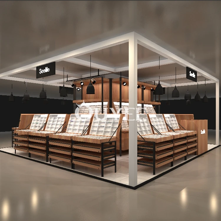 Shopping Mall Optical Kiosk Wooden Eyeglasses Frame Displays Cabinet ...