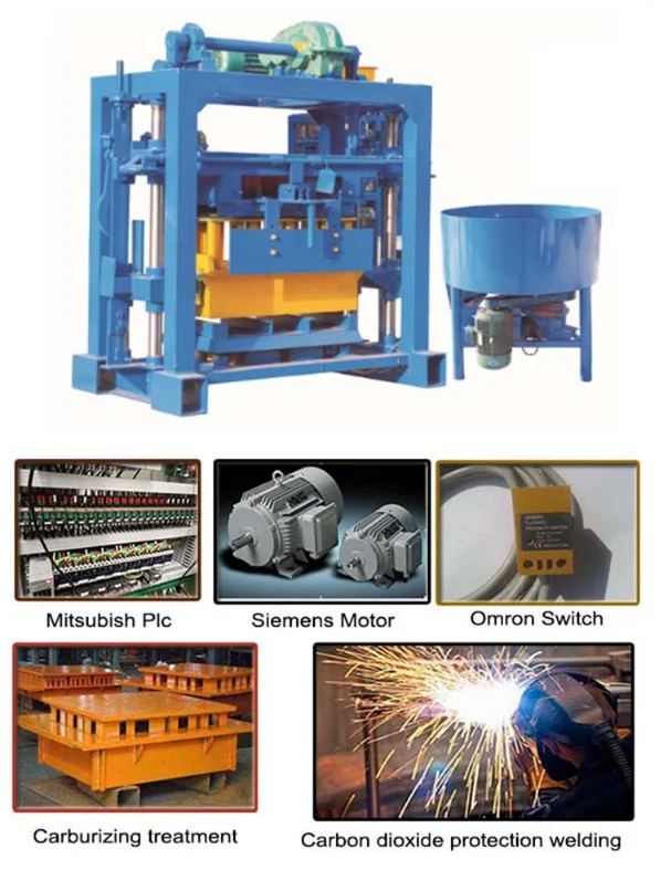 Qt40-2 Concrete Hand Operated Brick Making Machine For Making Cement ...