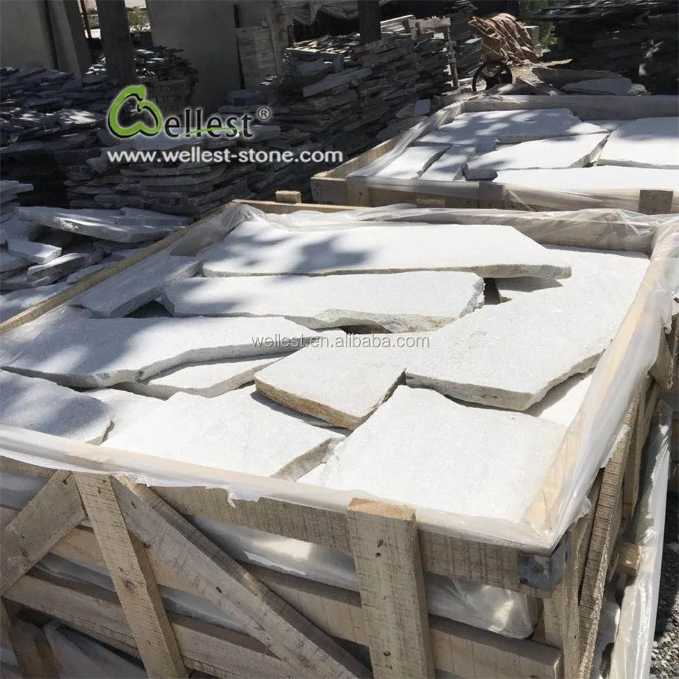 Irregular Flagstone Pavers - White Quartzite Patio Tiles