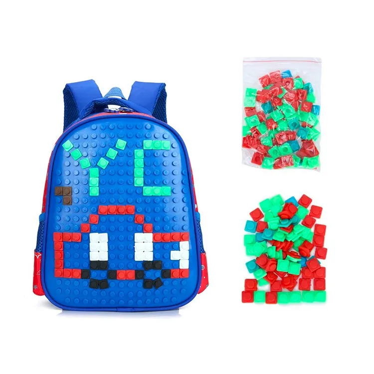 Hot Sale Silicone Diy Pixel Backpacks School Bag Silicone Puzzle ...