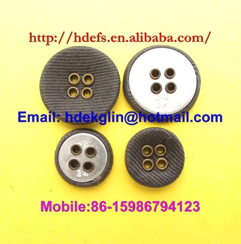 Golden Color 4 Holes Fabric Cover Pignose Buttons Eyelet Fabric Buttons ...