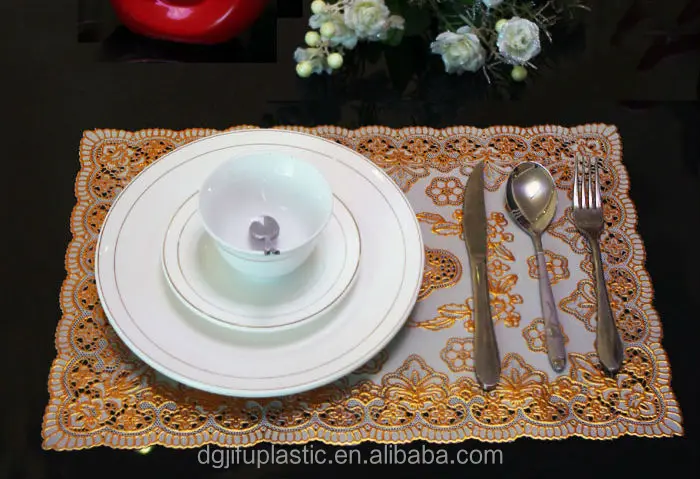 30*46cm Golden Placemat,Thin Plastic Mat Plastic Placemat,Table Lace ...