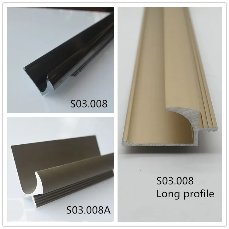 Aluminum Extrusion L Shape Handle for Kitchen Cabinet Long Profiles
