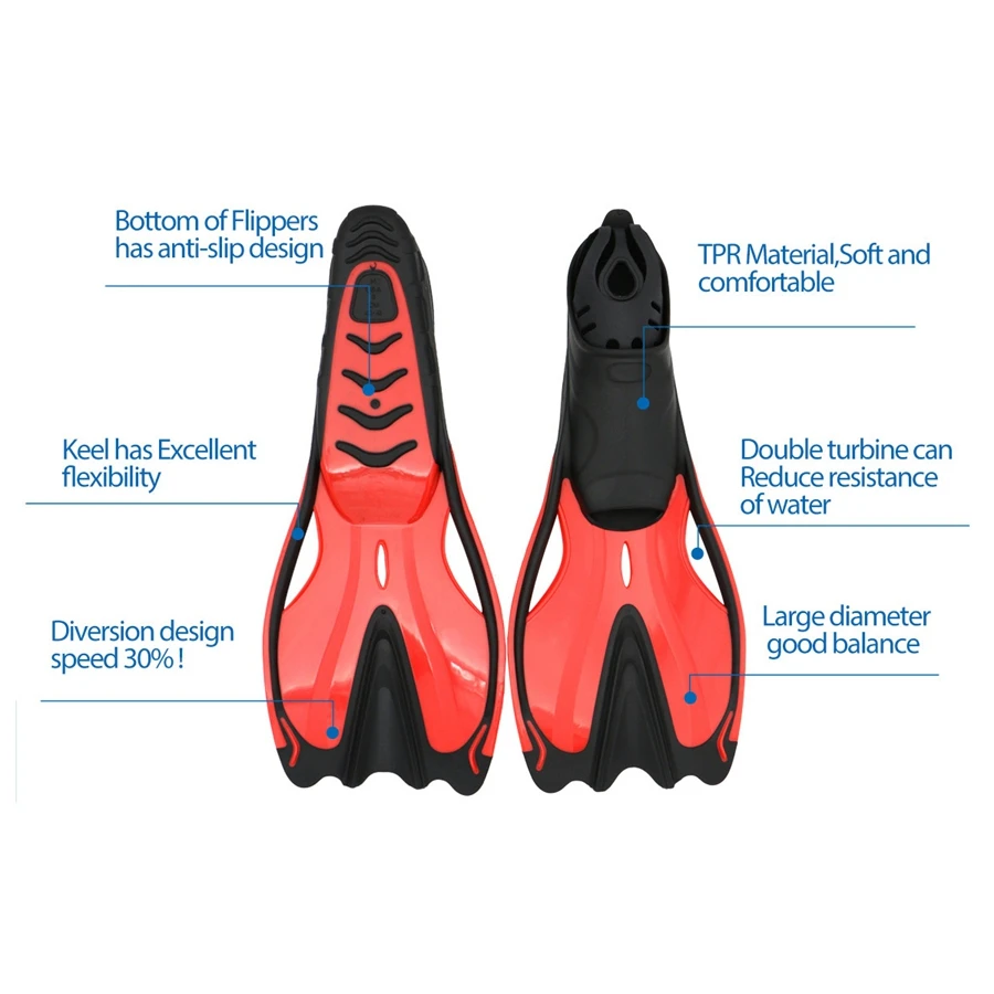 Diving Equipment Adult Lightweight Tpr Rubber Full Foot Swimming ...
