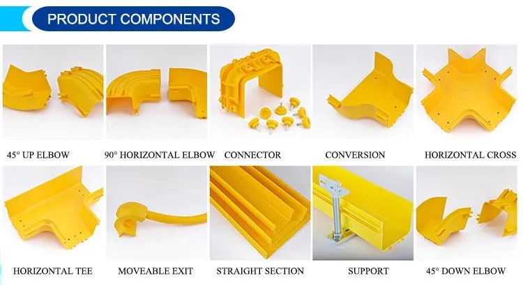 Yellow Cable Tray Fiber Raceway System for Data IT Solutions