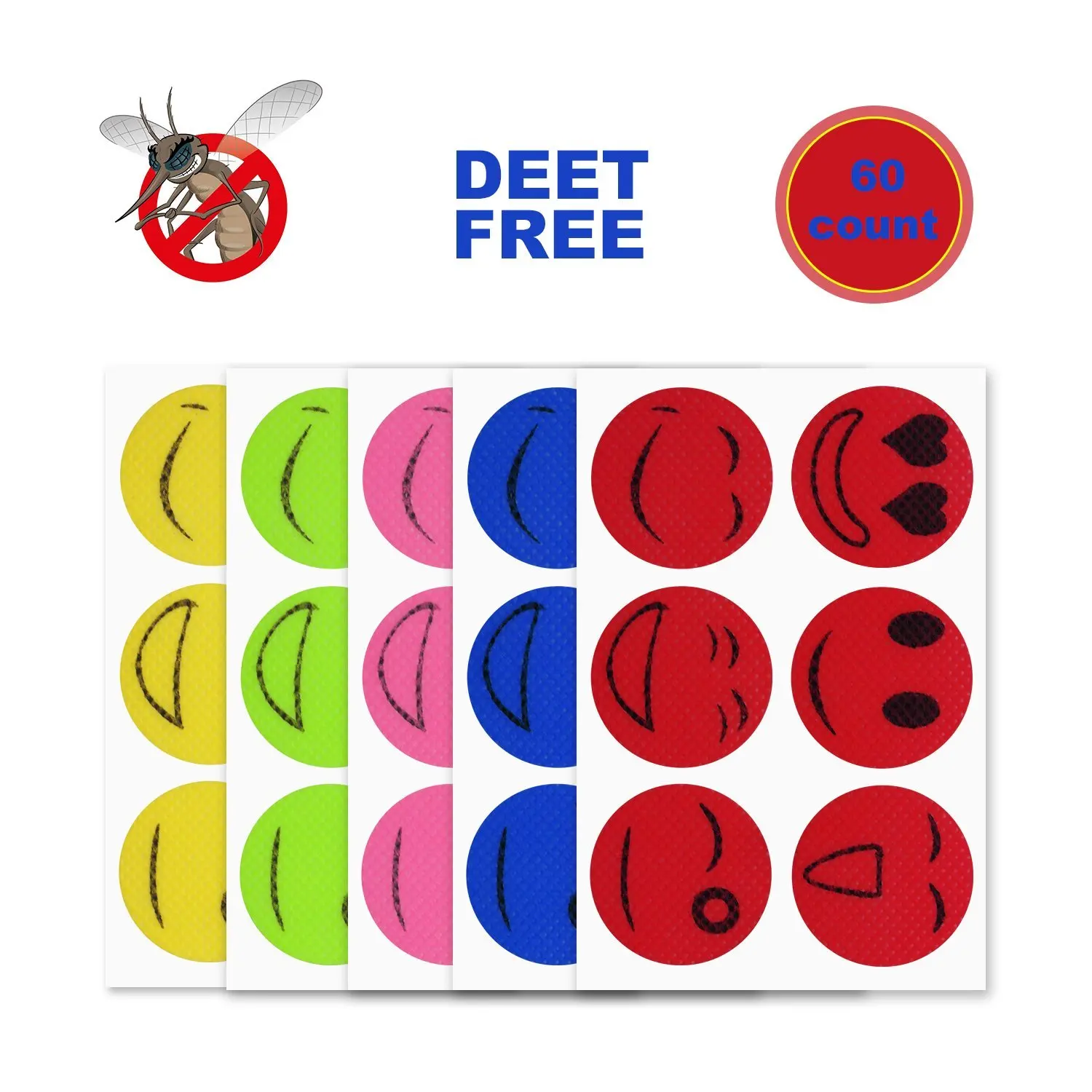 60-pack Cartoon Design Mosquito Bite Anti Mosquito Sticker Repellent ...