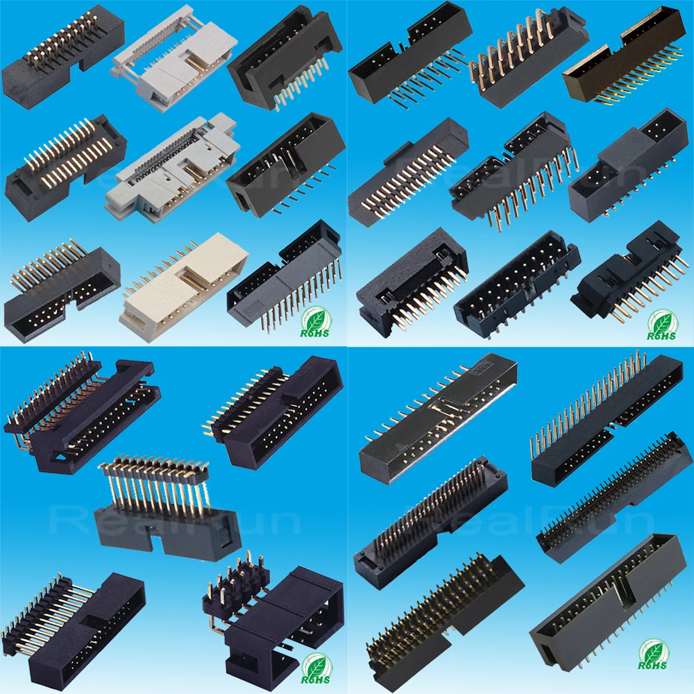 1.27mm Pitch Dual Row Smt Smd Electrical Box Header Connector With Cap ...