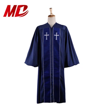 Navy Blue Wesley Style Wholesale Clergy Robes As Church Uniform - Buy ...