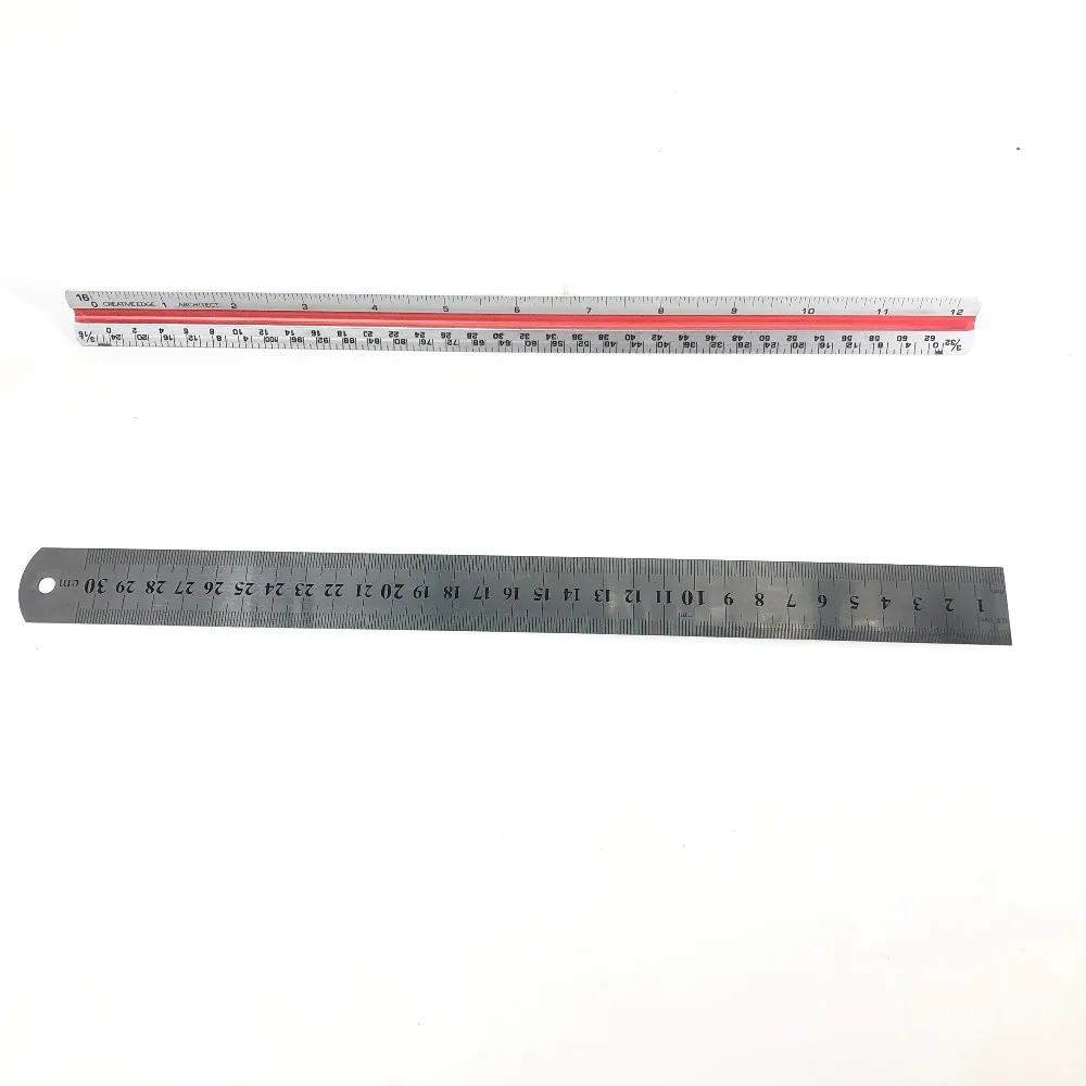 Rulers Steel Scale 1/4 Scale Steel Stainless Triangular Scale Ruler ...