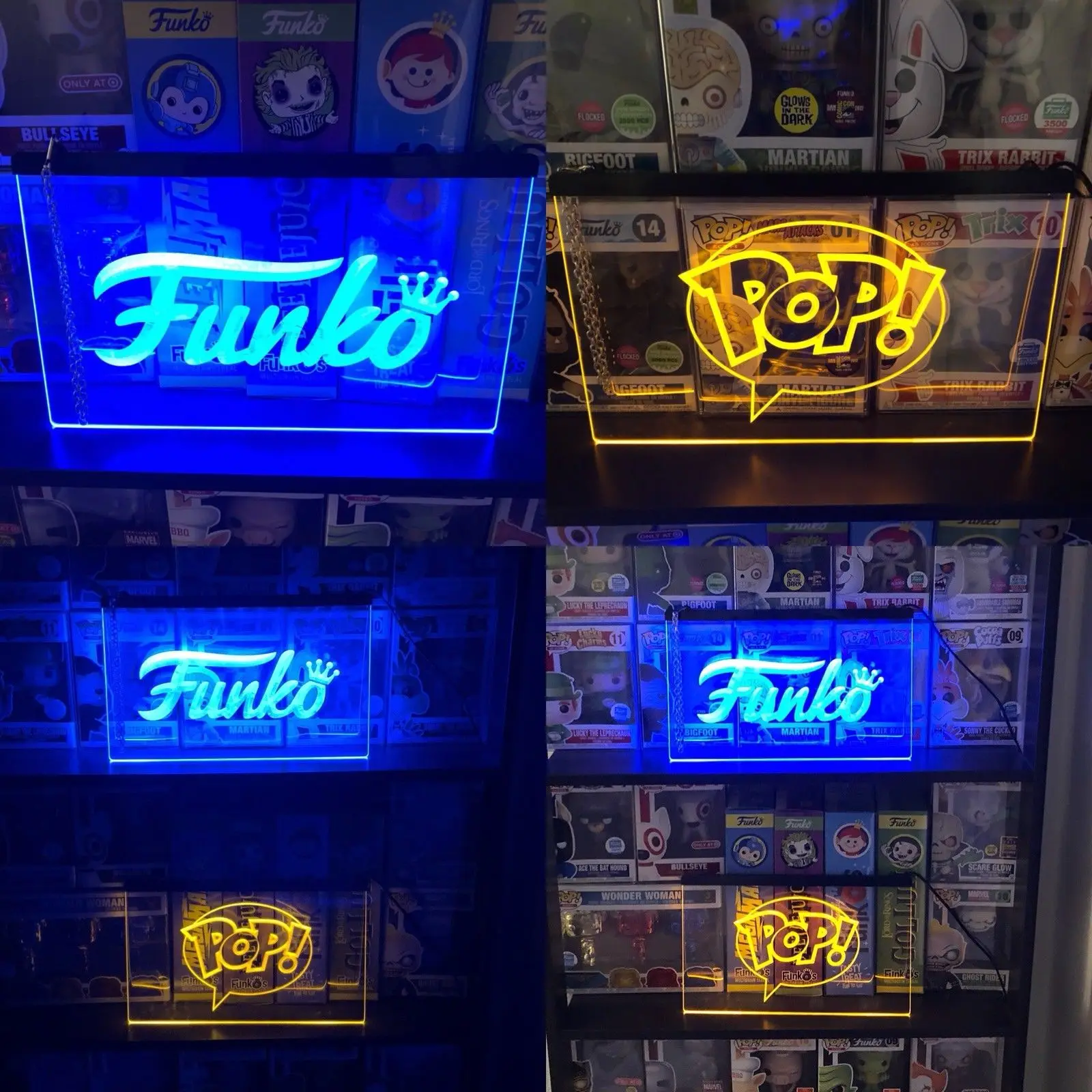 2 Funko Pop Led Neon Acrylic Signs Display Vaulted Limited Edition ...