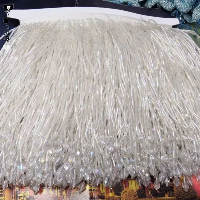 Gold Beaded Fringe Trim - Bling Bling Hand Sew on Ribbon