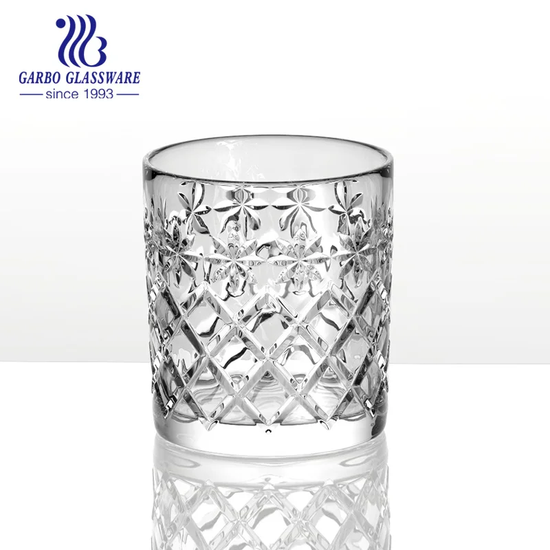 300ml Round Shape Glass Cup With 2 Different Flower Designs - Buy ...