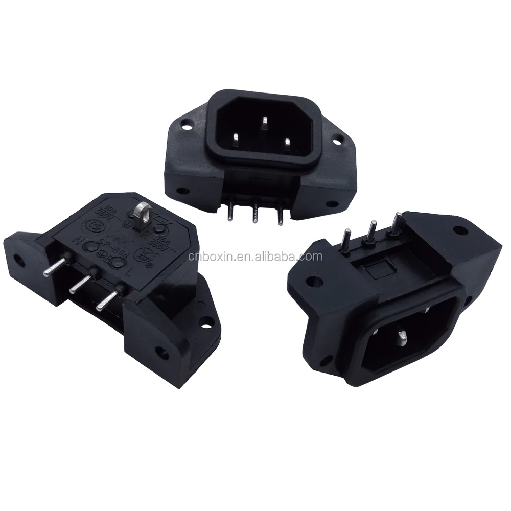 Iec 320 C14 Male Power Connector Screw Hole - Buy C14 Connector,Male ...