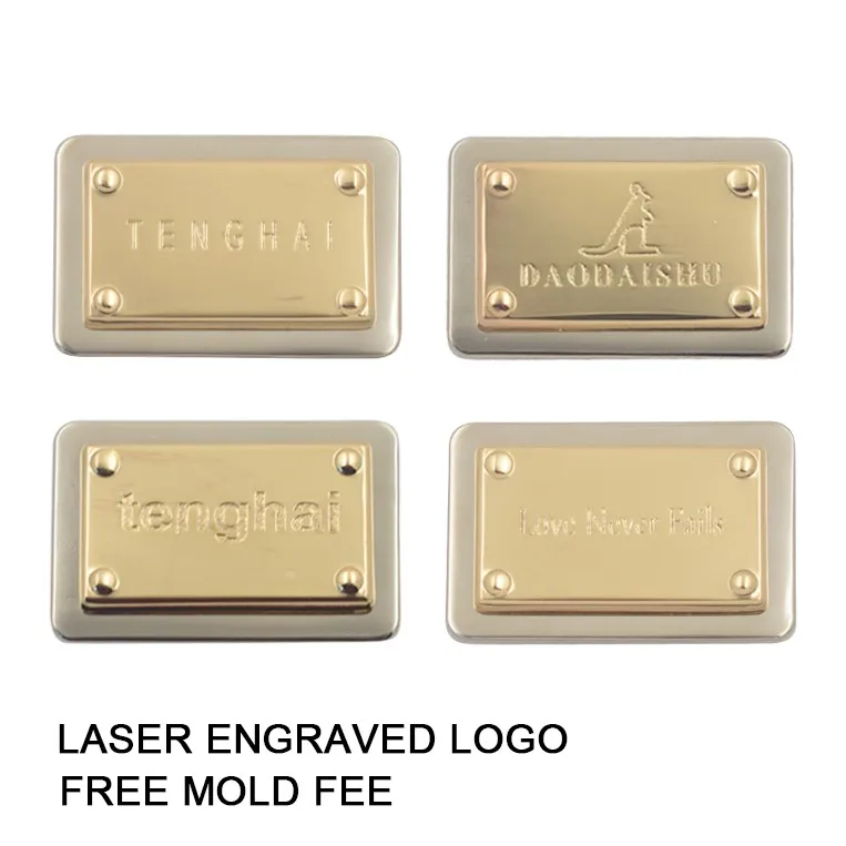 Wholesale Custom Laser Blank Label Metal Logo Plate for Make Handbag