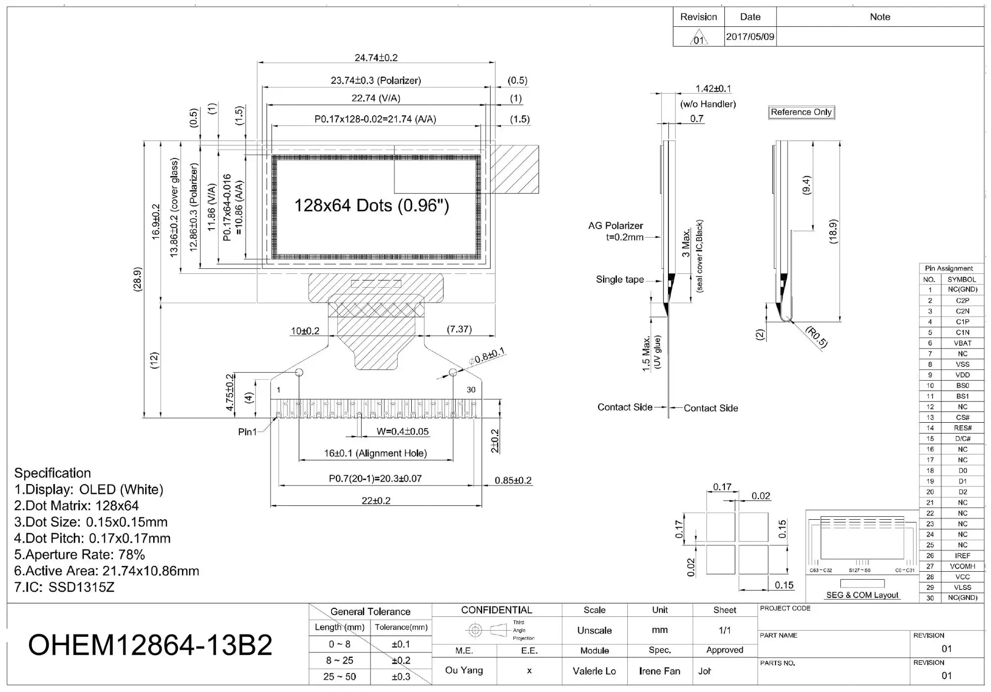 Thin Mini Small OLED Display - 0.96 Inch, 128x64 Resolution