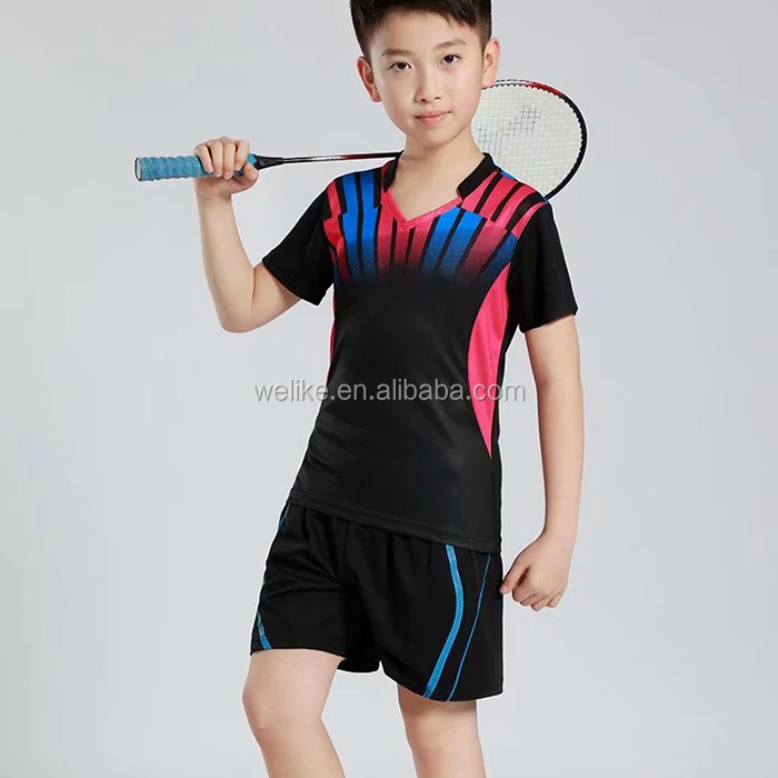 Red Badminton T Shirt Design Youth Badminton Jersey And Shorts ...