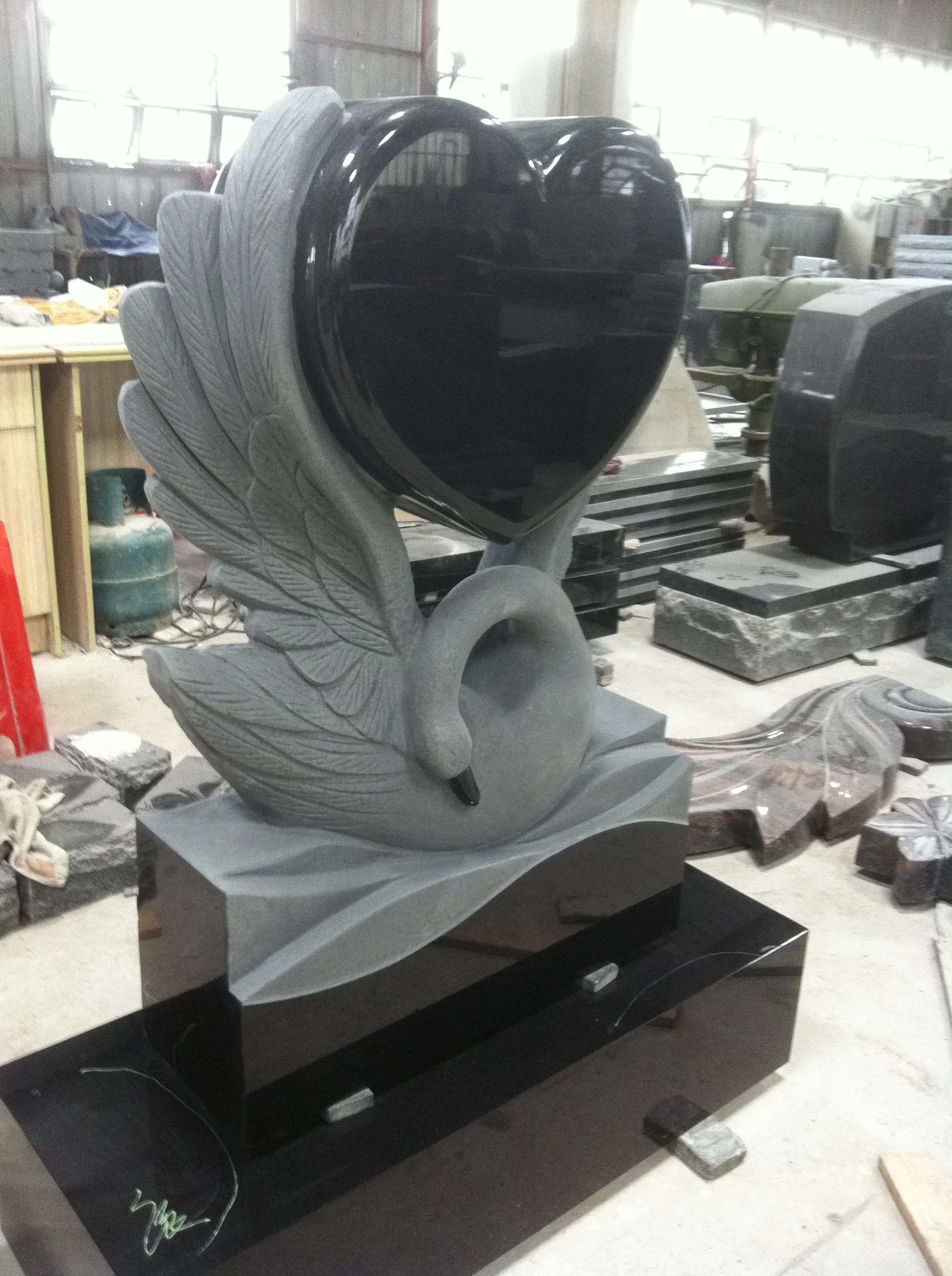 Heart Headstone Designs - Black Swan Granite Memorials