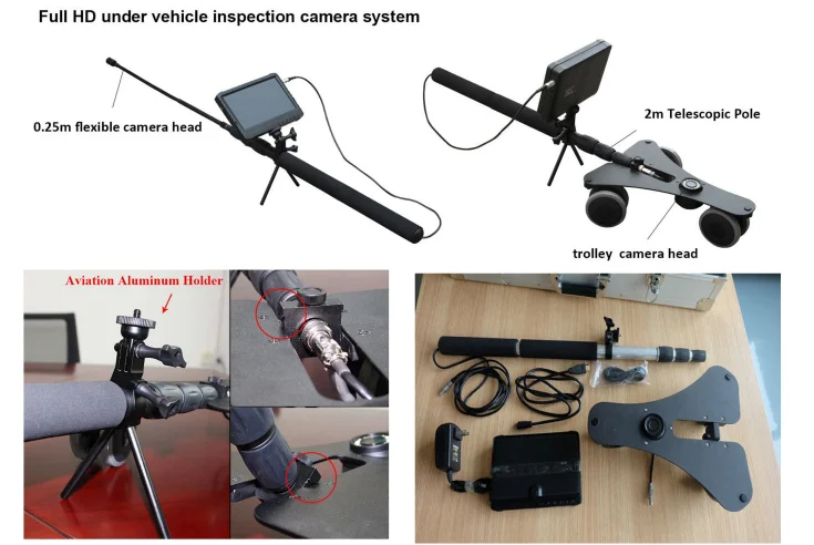 Security Check Car Inspection Mirror With 1080p Full Hd 7' Under ...