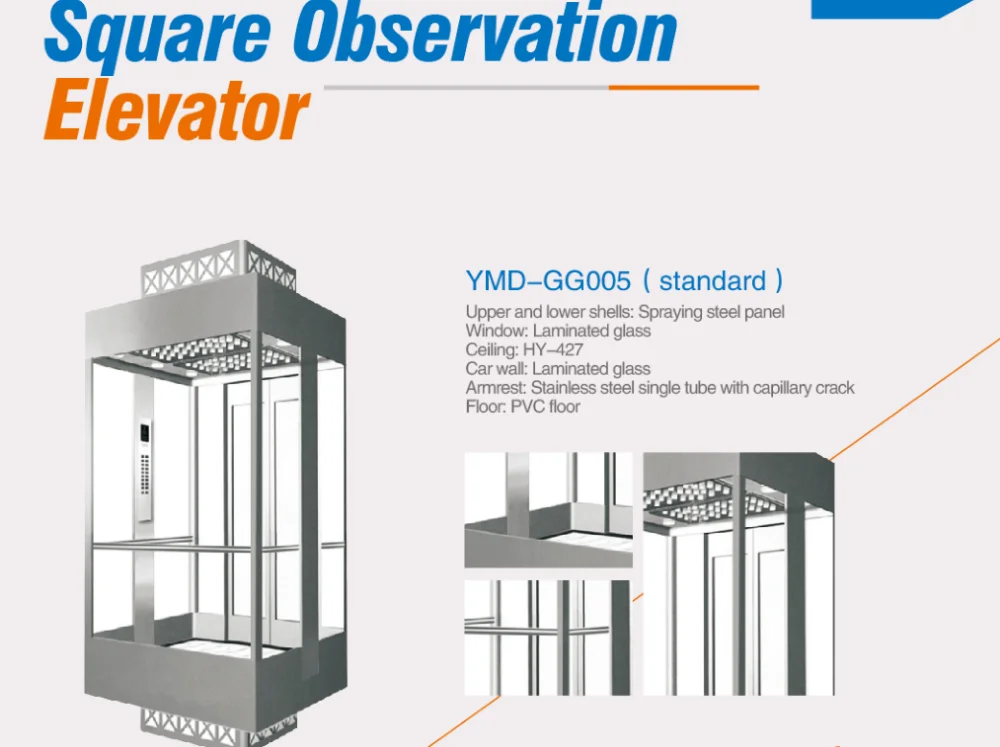 2019 Gots Luxury Design 320 Kg-1000kgs 4 Persons Mrl Sightseeing Elevator For Villa / Home - Buy ...