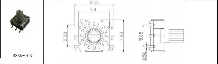 CK rotary smd 16 position dip switch code slector switch low profile ...