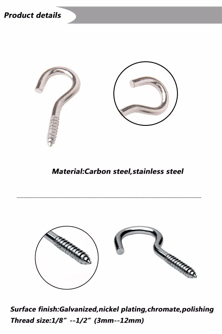 Ring Hook Screw Wood Hook Screw Metal Eye Screw Alibaba High Quality