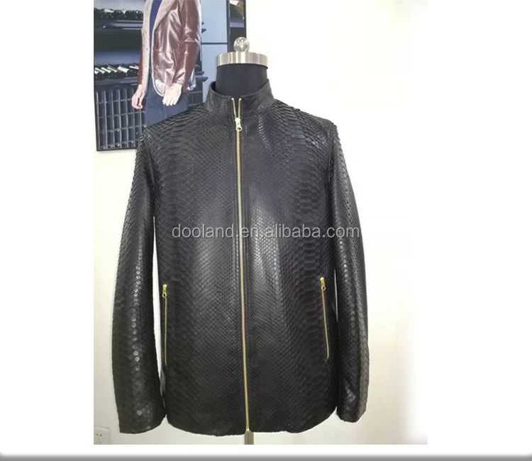 Latest Design Men Real Exotic Genuine Python Skin Leather Bomber Jacket ...