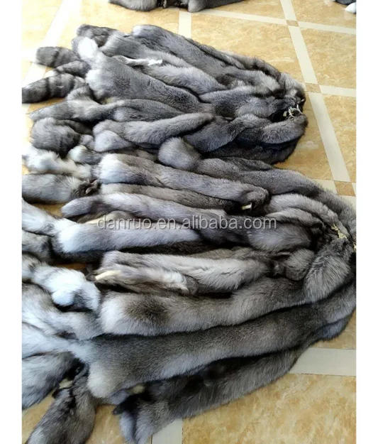 High Quality Fox Fur Pelt - Real Natural Silver Fox Skin