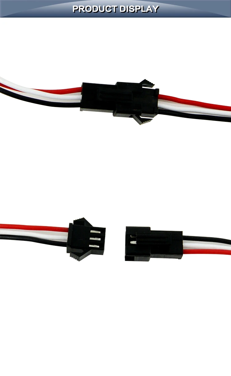 3 Pin Connector Male to Female Wire Harness - Free Customized