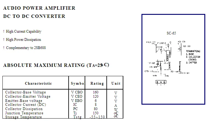 D718 Transistor - Power Amplifier for Audio & DC Conversion