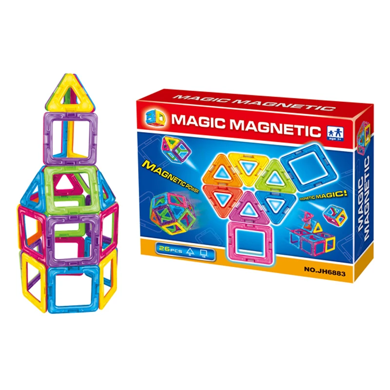 Diy Educational Toys Plastic Magic Magnetic Connecting Building Blocks ...