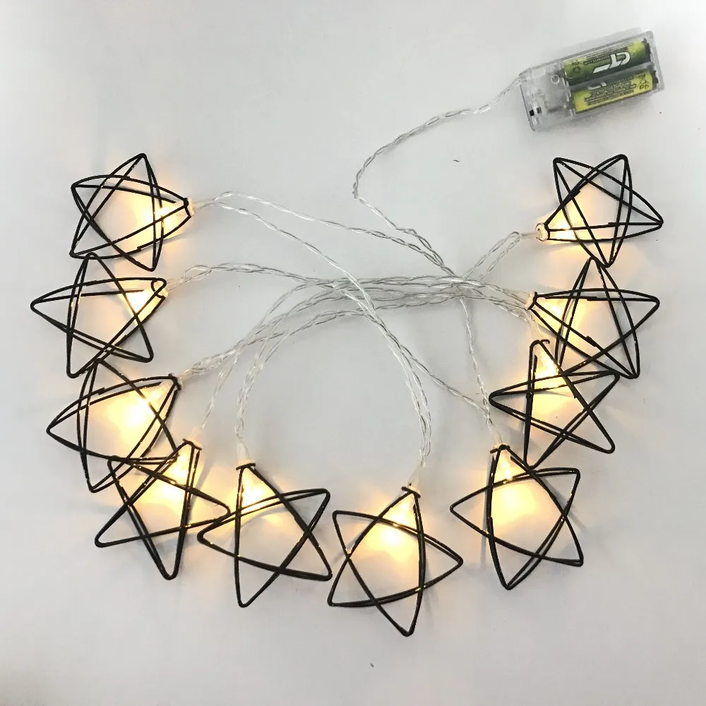 Hanging Decoration Star With Led Light Strings Battery Operated Control ...