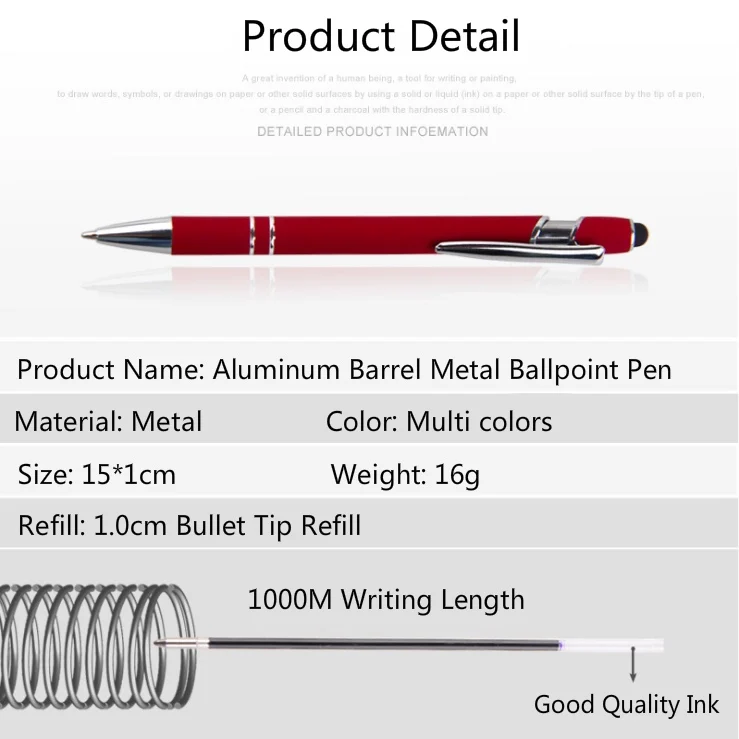 Custom Logo Aluminum Barrel Ballpoint Pen - Perfect for Promotions