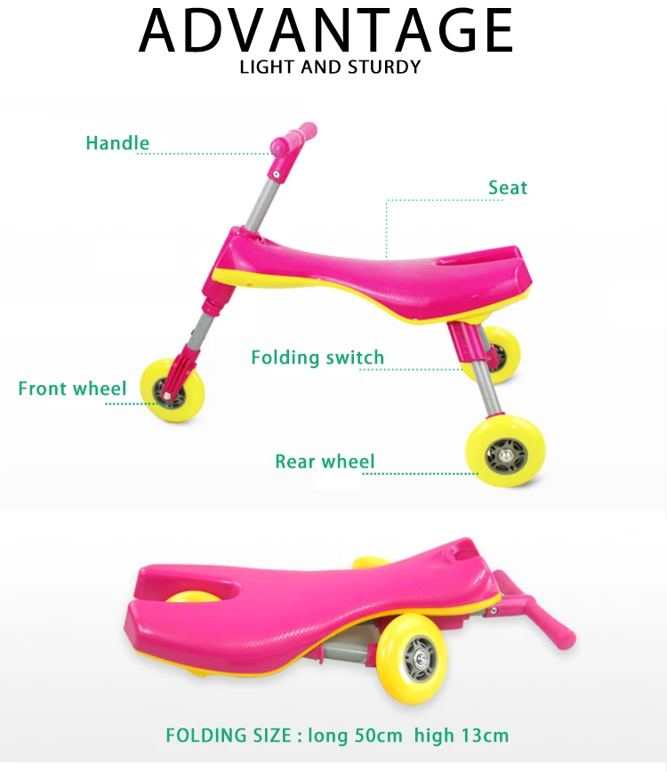 Cheap 3 Wheel Scuttle Bug Fold Scooter Baby Tricycle Ride On Car For ...