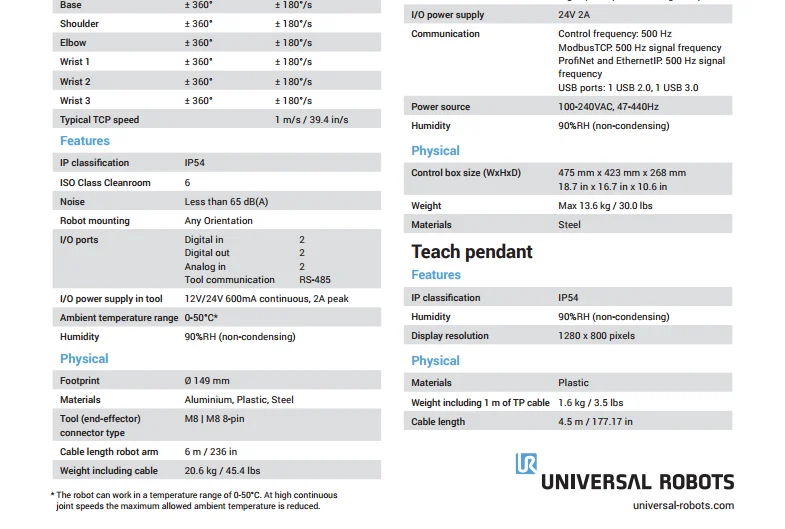 UR5 Ur5e Lightweight Adaptable Collaborative Industrial Robot