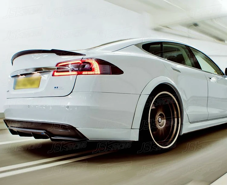 REVOZ STYLE CARBON FIBER REAR DIFFUSER for 2014-2016 TESLA MODEL S