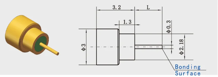 Hermetic Seal Mini Smp(smpm) Kovar Male Pin Header Straight Rf Coaxial ...