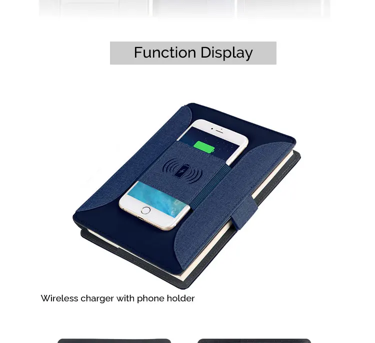 Wireless Charging Notebook With Phone Holder On The Cover - Buy ...