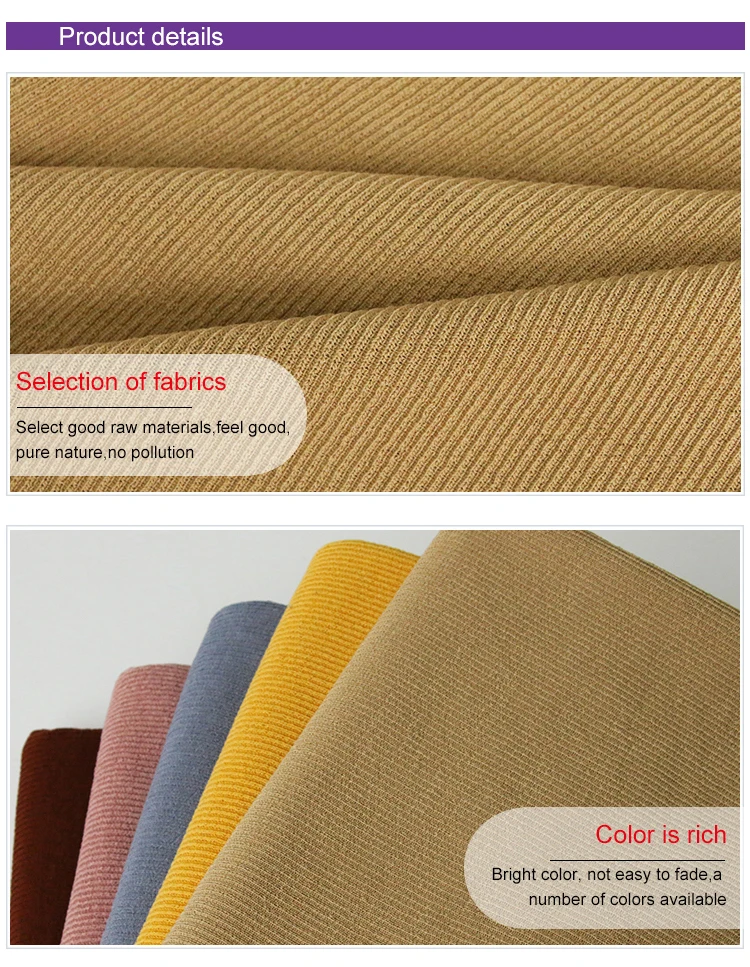 9139#75% Polyester 20%rayon 5%spandex Tr Spandex French Knit Rib Fabric ...