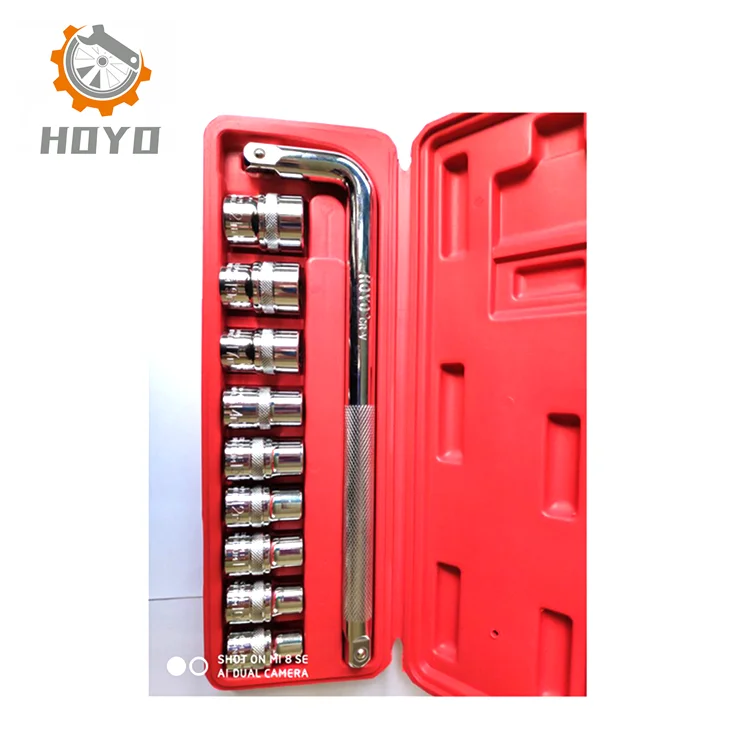 1/2" Drive 10pcs Blue Tape Chrome Vanadium Socket Set With L Handle In ...