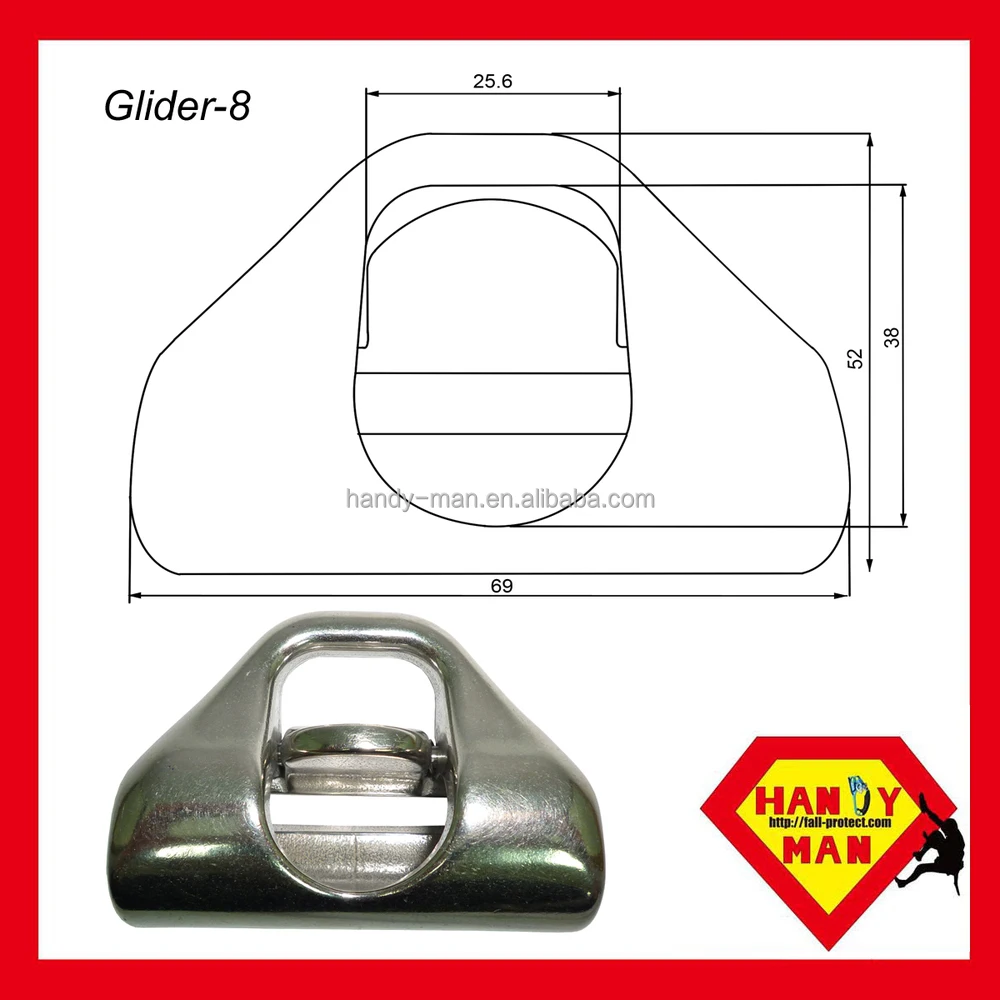 Glider-8 Stainless Steel for Wire Rope 8mm Glider