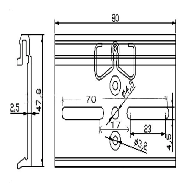 Aluminium DIN Rail Mounting Clamp for 35 Mm DIN Rail