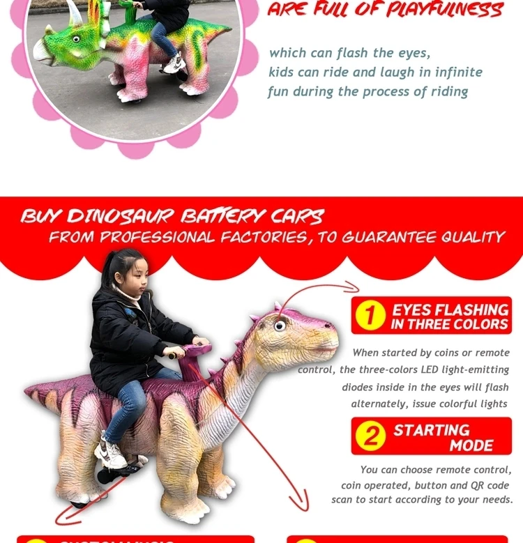 Indoor Games Children Ride On Dinosaur Battery Car For Malls - Buy ...