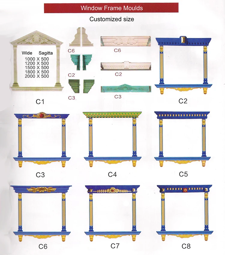 High Quality Decorative ABS Plastic Concrete Mold for Window Frame