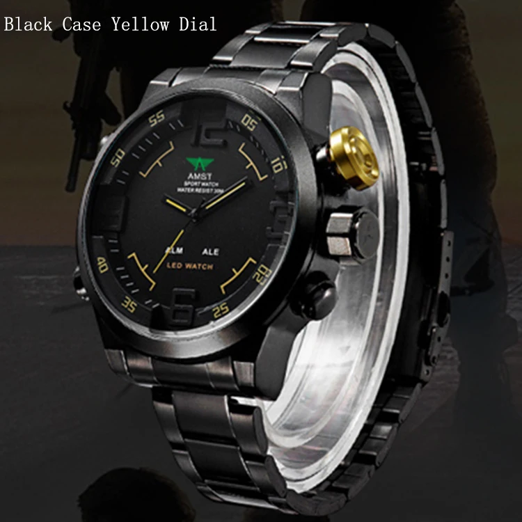 Japan Movt Luminous Clock Led Digital Watch Sport Stainless Steel Back ...