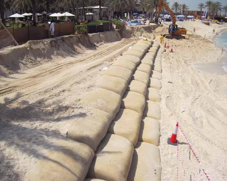 Mitigating Shoreline Erosion Damage Control Geotextiles Sand Containers ...